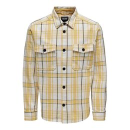 Only & Sons Only & Sons Button Up Shirt 'ONSMilo' male Yellow size XXL