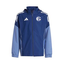 adidas Performance Sportjacke 'FC Schalke 04' Jungen Gr&ouml;&szlig;e 128 blau / rauchblau / wei&szlig;