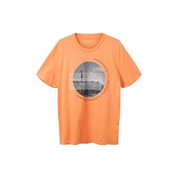 Tom Tailor T-Shirt Herren Gr&ouml;&szlig;e M grau / hellorange / schwarz / wei&szlig;