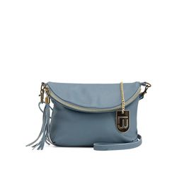 Lucca Baldi Leder-Umh&auml;ngetasche "Cetona" in Hellblau - (B)24 x (H)18 x (T)4 cm - 73% | Damen-taschen