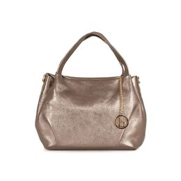 Lia Biassoni Leder-Henkeltasche "Taro" in Bronze - (B)28 x (H)25 x (T)18 cm - 73% | Damen-taschen