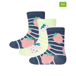 Ewers 3er-Set: Socken "Erdbeeren" in Dunkelblau/ Gr&uuml;n - 43% | Gr&ouml;&szlig;e 19-22 | Babysocken-strumpfhosen