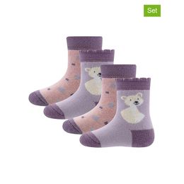 Ewers 4er-Set: Thermo-Socken in Lila/ Rosa - 50% | Gr&ouml;&szlig;e 18/19 | Babysocken-strumpfhosen