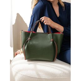Anna Morellini Leder-Schultertasche " Pietrina" in Gr&uuml;n - (B)26 x (H)25 x (T)15 cm - 79% | Damen-taschen