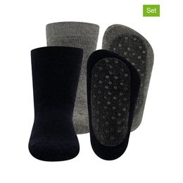 Ewers 2er-Set: ABS-Socken in Schwarz/ Grau - 40% | Gr&ouml;&szlig;e 17/18 | Babysocken-strumpfhosen