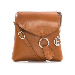 Lia Biassoni Leder-Umh&auml;ngetasche "Brenta" in Cognac - (B)21 x (H)22 x (T)4 cm - 77% | Damen-taschen