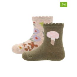 Ewers 2er-Set: Socken in Khaki/ Beige - 41% | Gr&ouml;&szlig;e 16/17 | Babysocken-strumpfhosen