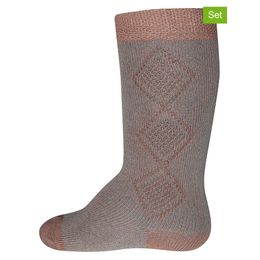 Ewers 2er-Set: Kniestr&uuml;mpfe in Hellbraun/ Grau - 43% | Gr&ouml;&szlig;e 17/18 | Babysocken-strumpfhosen