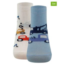 Ewers 2er-Set: Socken in Wei&szlig;/ Blau - 13% | Gr&ouml;&szlig;e 16/17 | Babysocken-strumpfhosen
