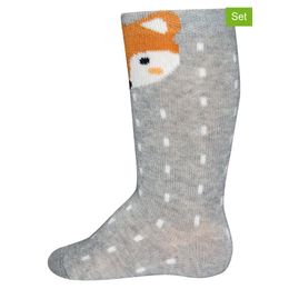 Ewers 2er-Set: Kniestr&uuml;mpfe in Grau - 50% | Gr&ouml;&szlig;e 27-30 | Babysocken-strumpfhosen
