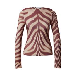 Topshop Shirt 'ZABRA' Damen Gr&ouml;&szlig;e S beige / braun / bordeaux
