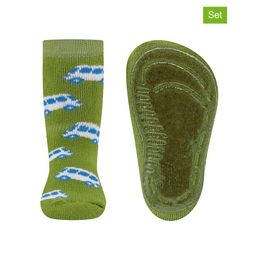 Ewers 2er-Set: ABS-Socken "SoftStep Bus" in Gr&uuml;n - 52% | Gr&ouml;&szlig;e 31-34 | Babysocken-strumpfhosen