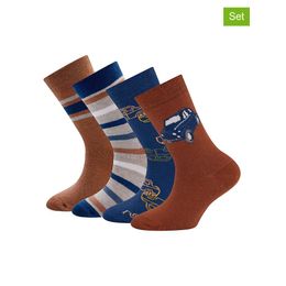 Ewers 4er-Set: Socken in Hellbraun/Dunkelblau/ Grau - 50% | Gr&ouml;&szlig;e 35-38 | Babysocken-strumpfhosen