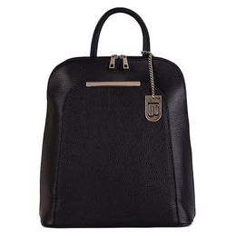 Lucca Baldi Leder-Rucksack "Cervia" in Schwarz - (B)33 x (H)35 x (T)12 cm - 71% | Damen-taschen