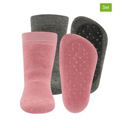 Ewers 2er-Set: ABS-Socken Grau/ Rosa - 40% | Gr&ouml;&szlig;e 18/19 | Babysocken-strumpfhosen