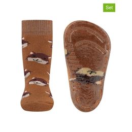 Ewers 2er-Set: ABS-Socken "SoftStep Hamster" in Braun - 59% | Gr&ouml;&szlig;e 29/30 | Babysocken-strumpfhosen