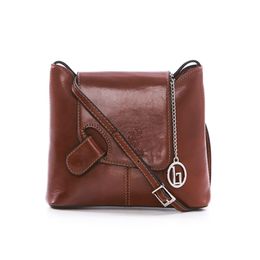 Lia Biassoni Leder-Umh&auml;ngetasche in Braun - (B)24 x (H)20 x (T)6,5 cm - 75% | Damen-taschen