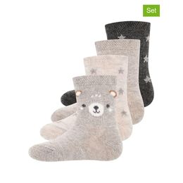 Ewers 4er-Set: Socken in Grau/ Dunkelblau - 44% | Gr&ouml;&szlig;e 16/17 | Babysocken-strumpfhosen