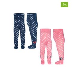 Ewers 2er-Set: Strumpfhosen in Dunkelblau/ Pink - 45% | Gr&ouml;&szlig;e 68 | Babysocken-strumpfhosen