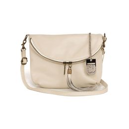 Lucca Baldi Leder-Umh&auml;ngetasche "Cetona" in Beige - (B)24 x (H)18 x (T)4 cm - 73% | Damen-taschen