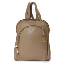 Anna Morellini Leder-Rucksack " Breta" in Taupe - (B)24 x (H)30 x (T)12 cm - 76% | Damen-taschen