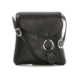 Lia Biassoni Leder-Umh&auml;ngetasche "Brenta" in Schwarz - (B)21 x (H)22 x (T)4 cm - 75% | Damen-taschen