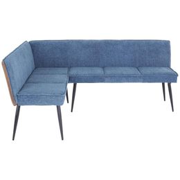 Mid.you Eckbank, Blau, Braun, Metall, Textil, 5-Sitzer, L-Form, 194x154 cm, Esszimmer, B&auml;nke, Eckb&auml;nke