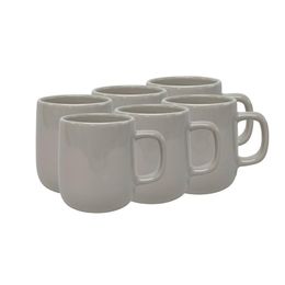 Novel Kaffeebecherset Colori Grigio, Grau, Keramik, 6-teilig, 400 ml, Lfgb, Kaffee & Tee, Tassen, Kaffeetassen-Sets