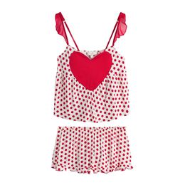 Rockett St George Shorty Damen Gr&ouml;&szlig;e M rot / wei&szlig; Sommerkleid