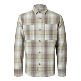 Selected Button Up Shirt 'SLHHank' male size XXS Cream / Dark beige / Pastel blue / Dark grey