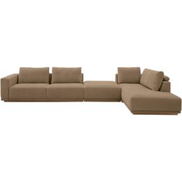 Musterring Wohnlandschaft Anreihsofa mit Armlehne links, Eckteil rechts mit Kissen & Hocker 100% Polyester