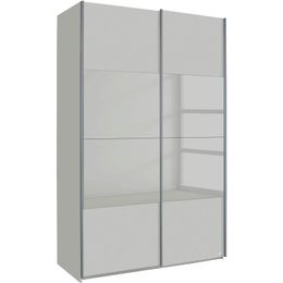 Rauch Schwebet&uuml;renschrank &raquo;Quadra Bestseller Schlafzimmerschrank in vielen Breiten&laquo; Kleiderschrank Garderobenschrank Schrank mit Glaselementen grau 