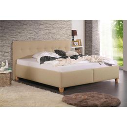 Maintal Polsterbett &raquo;Mison&laquo; mit oder ohne Matratze Bonell-, Kaltschaum-, Taschenfederkern Matratze beige Struktur fein (100% Polyester) Liegefl&auml;che L&auml;nge B: 