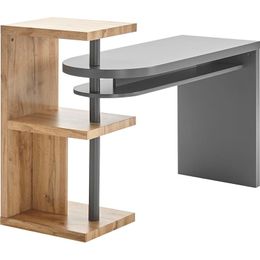 MCA furniture Schreibtisch &raquo;Moura&laquo; mit Regalelment wei&szlig; hochglanz, Tischplatte schwenkbar, Breite 145 cm grau