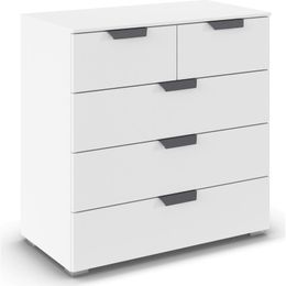 Rauch Schubkastenkommode &raquo;Sideboard Schubladenkommode COSTA mit farblich passenden Metallgriffen&laquo; in 2 Griff-Farben, Breite 80 cm, f&uuml;nf praktische und