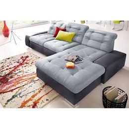 Sit & More sit&more Ecksofa &raquo;Palomino L-Form&laquo; wahlweise XL oder XXL und mit Bettfunktion grau Kunstleder SOFTLUX /Struktur (100% Polyester);Kunstleder SOFTLUX /