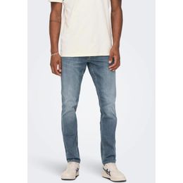 Only & Sons Only & Sons Herren ONLY & SONS Slim-fit-Jeans &raquo;OS ONSLOOM SLIM BLUE GREY 40&laquo; mit Destroyed Effekt blau 31, L&auml;nge 34