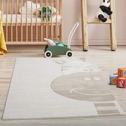 Carpet City Kinderteppich &raquo;MARA715&laquo; rechteckig 11 mm H&ouml;he Kinderzimmer, Kurzflor,robust,Tiere, Spielzimmer beige Obermaterial: 70% Polypropylen, 30% Polyester