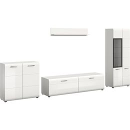Home Affaire Wohnwand &raquo;FLORENZ, 4-teilige Wohn-Kombination, hochwertige MDF-Front&laquo; Set, Set, best. aus: 1 Kommode, 1 Lowboard, 1 Vitrine, 1 Wandboard,