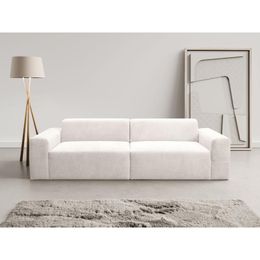 WERK2 Sofa &raquo;Zeus 3-Sitzer, Big-Sofa, Breite 256cm, Tiefe 105cm, modern & bequem&laquo; Curvy Trend 3-Sitzer mit urbaner Optik beige 100% Polyester