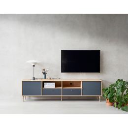 TV-Board &raquo;Mistral Fernsehschrank, Medienm&ouml;bel, H&auml;ngend&laquo; mit Schubladen/T&uuml;ren mit Akustikstoff, Lowboard, B: 214,9 cm beige Dekorfolie, Furnier, 