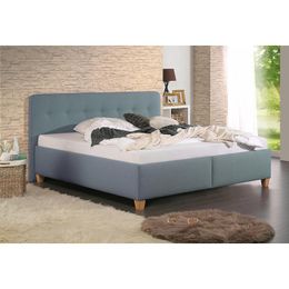 Maintal Polsterbett &raquo;Mison&laquo; mit oder ohne Matratze Bonell-, Kaltschaum-, Taschenfederkern Matratze blau Struktur fein (100% Polyester) Liegefl&auml;che L&auml;nge B: 