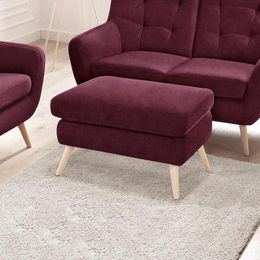exxpo - sofa fashion Hocker &raquo;Scandi bequem und elegant mit hohem Holzfu&szlig;&laquo; bequem und elegant mit hohem Holzfu&szlig; rot Korpus: 100% PES;Luxus-Microfaser (