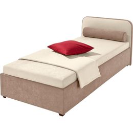 Maintal Polsterbett wahlweise mit Bettkasten beige Liegefl&auml;che L&auml;nge B: 200cm x 90cm, Microvelours, H&ouml;he Liegefl&auml;che: 42,00, Kaltschaummatratze Gewicht bis: 