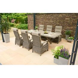 siena GARDEN Garten-Essgruppe &raquo;&raquo;Corido Move&laquo; mit Sincro Ausziehtisch&laquo; Set, inkl. Kissen und Move-Funktion, 13 Stk. tlg. 6x Sessel, AZ-Tisch: 100x 200-260x 77 cm 