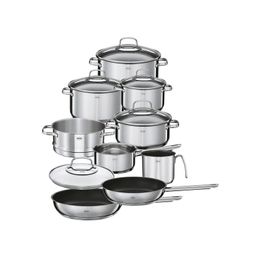 R&ouml;sle R&Ouml;SLE Topf-Set &raquo;ELEGANCE&laquo; Set, Bratentopf 20cm, Kochtopf 16/20/24 cm, Kasserolle 16cm, Pfanne 24/28cm, 14 Stk. tlg. Edelstahl 18/10 silber