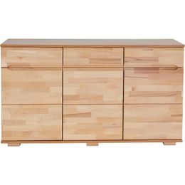 OTTO home Sideboard &raquo;VKB10: teilmassiv korpus Kernbuche, 6F&auml;cher geschlossen, Stauraum&laquo; B/T/H:150/40/85cm, 3verstellbare boden, 3 Schubladen, Fronten 
