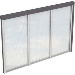 Skan Holz Carport-Seitenwand m. Polycarbonat, Wandanbau grau Holzwerkstoff