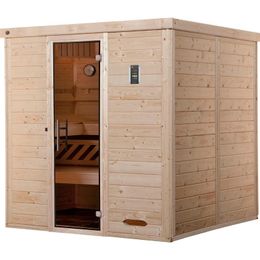 Weka Sauna &raquo;Kemi&laquo; Set, 7,5 kW Bio-Ofen mit digitaler Steuerung beige