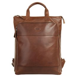 Pike Pik&eacute; Damen Laptoprucksack echt Leder braun B/H/T: 38cm x 30cm x 9cm, onesize